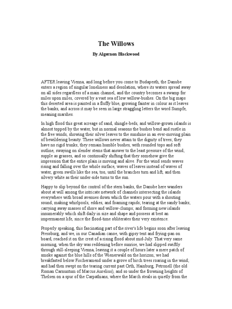 Blackwood Algernon The Willows | PDF | Wound | Sea