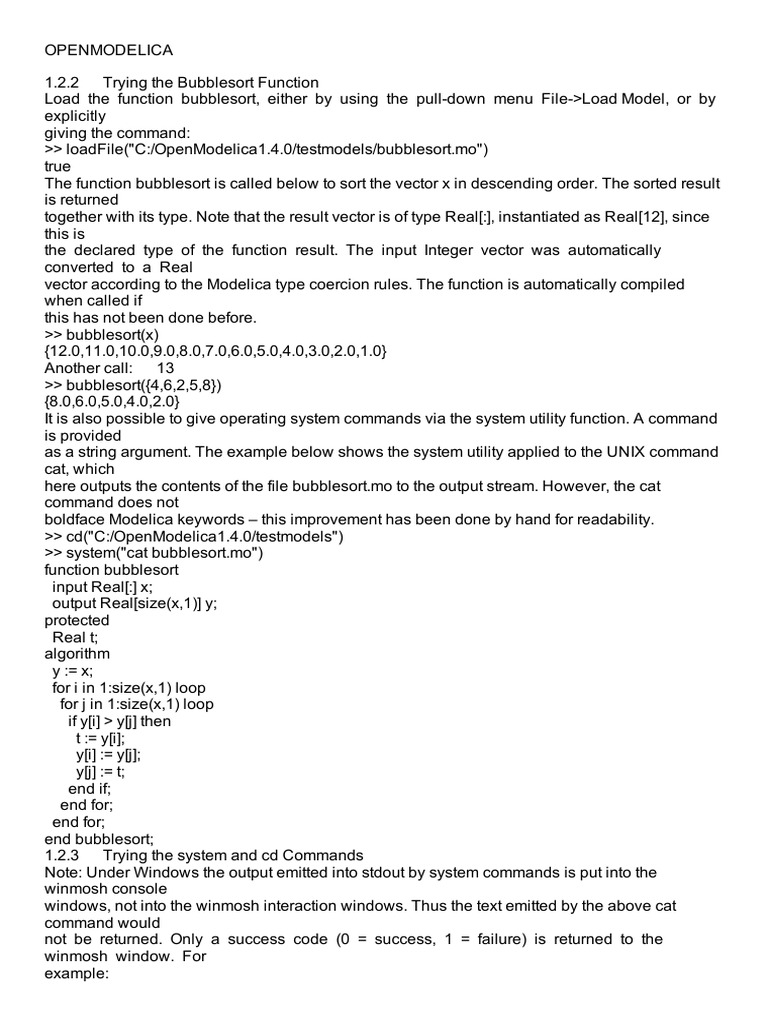 OPENMODELICA | PDF | Function (Mathematics) | Software Engineering
