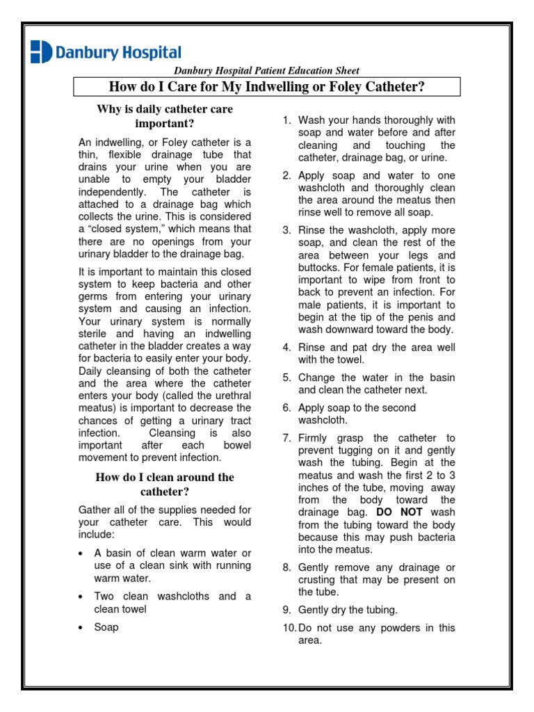 Care of Indwelling or Foley Catheter | Urology | Medicine