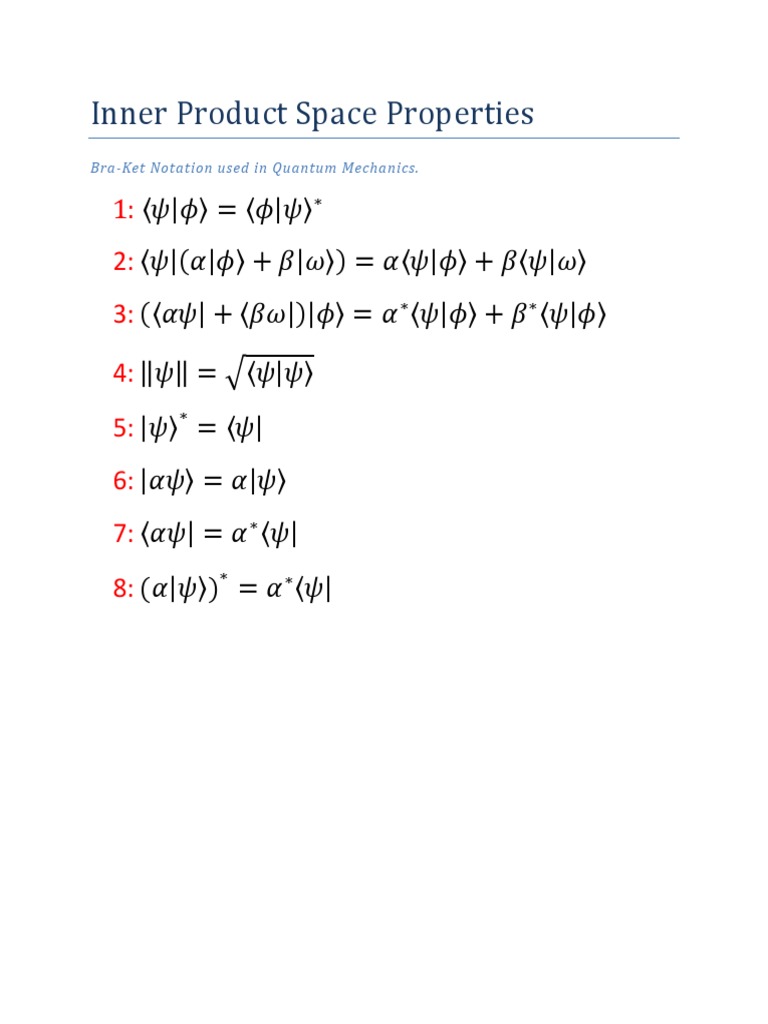 Axioms of Inner Product Space | PDF