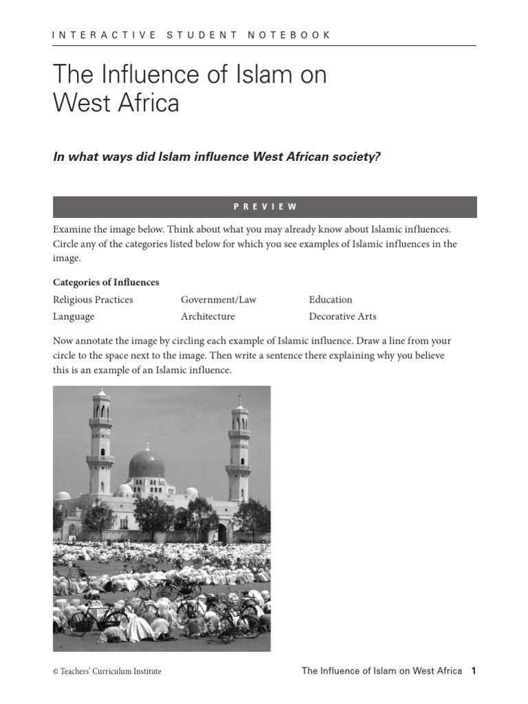 Africas Muslim Influence Student Notebook | PDF | West Africa | Africa