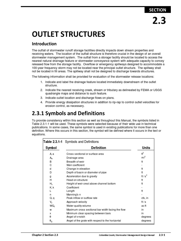 Columbia County Stormwater Outlet Design | PDF