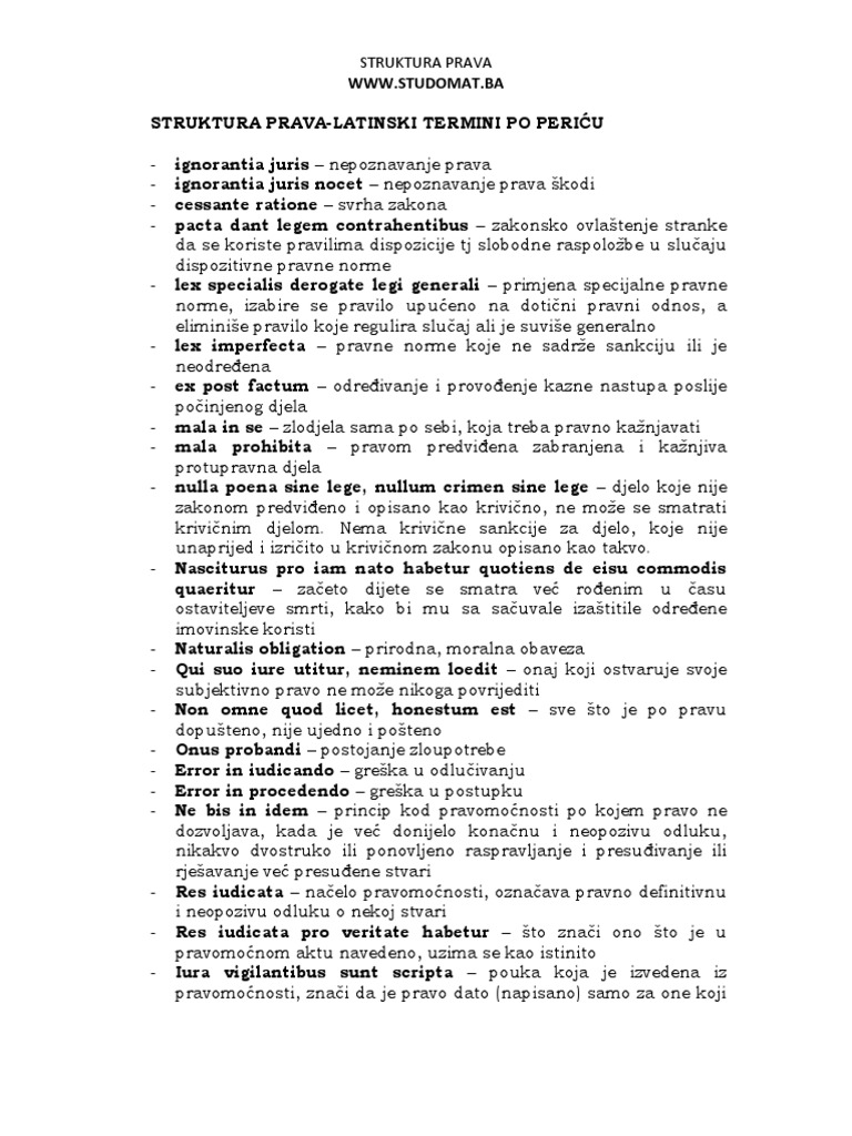 Struktura Prava - Latinski Termini | PDF