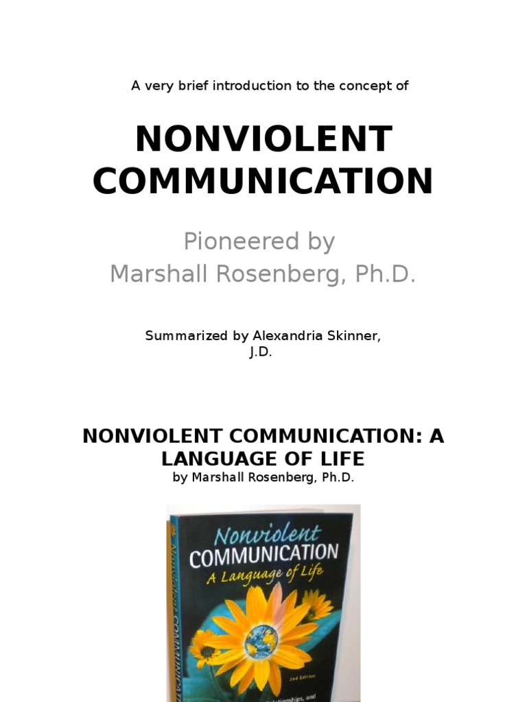Nonviolent Communication: A Brief Summary | Action (Philosophy ...