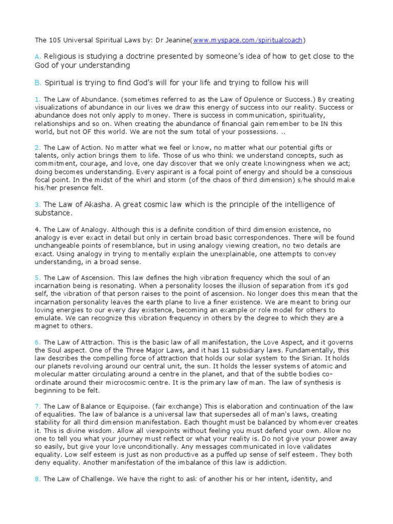 The Universal Spiritual Laws: Understanding the Foundational Principles ...