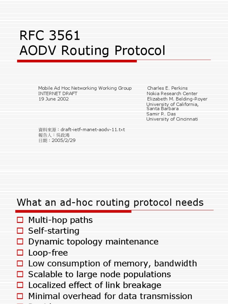 AODV | PDF | Routing | Transmission Control Protocol