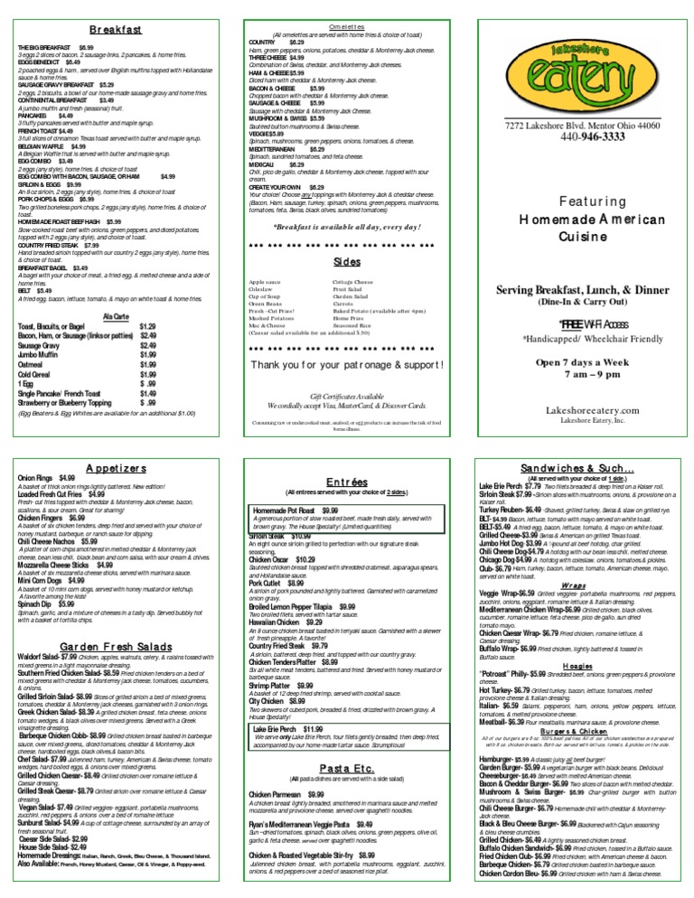 Togo Menu | PDF | Salad | Hamburgers