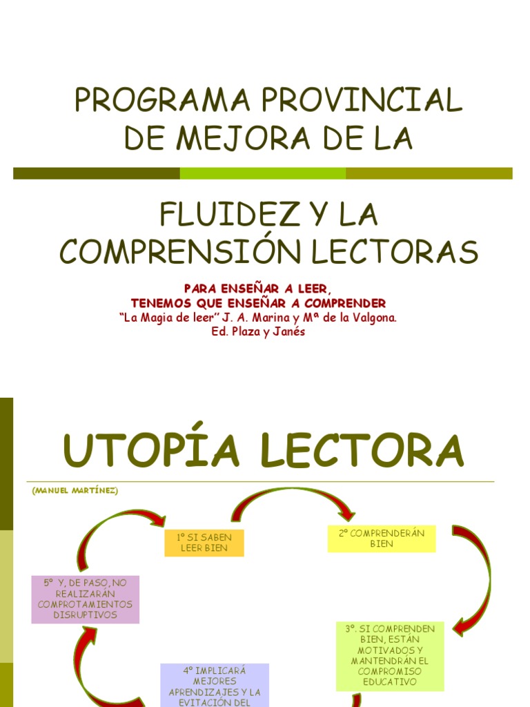 Mejora de Fluidez y Comprensión Lectoras | PDF | Comprensión lectora ...