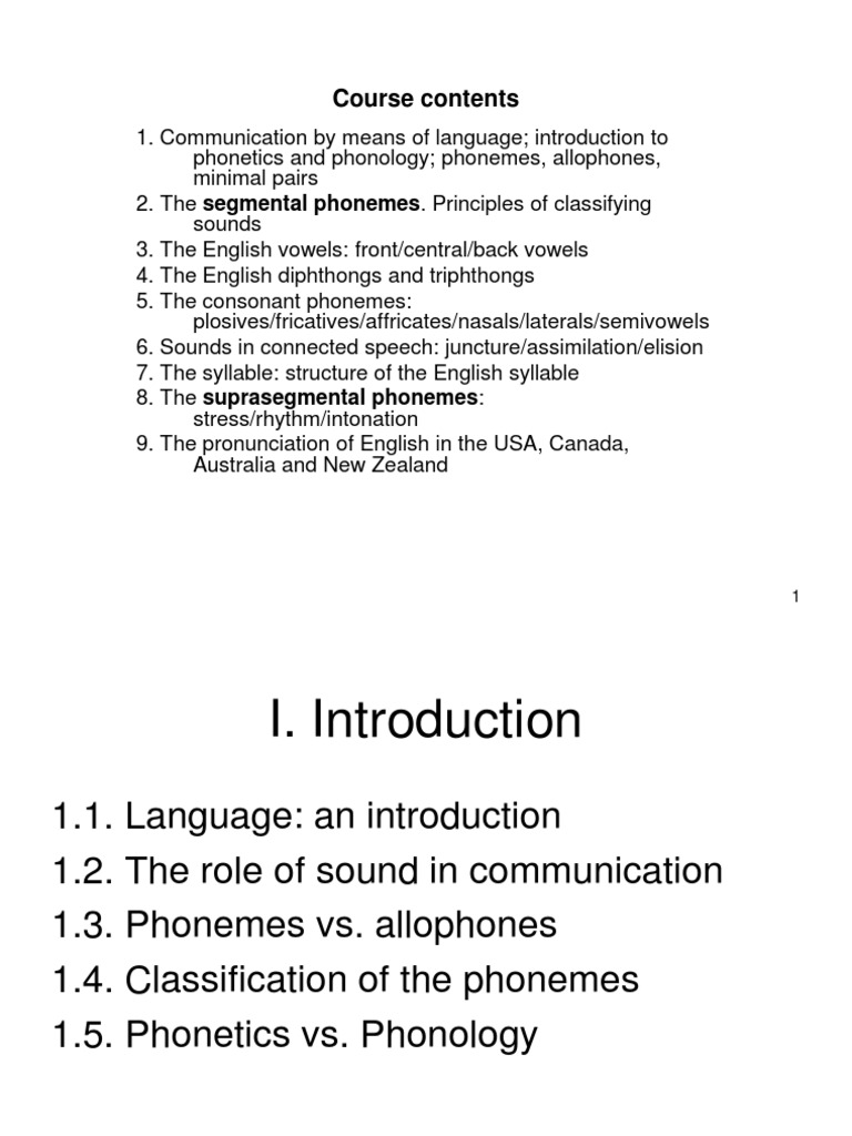 1 - Introduction To Phonetics and Phonology | PDF