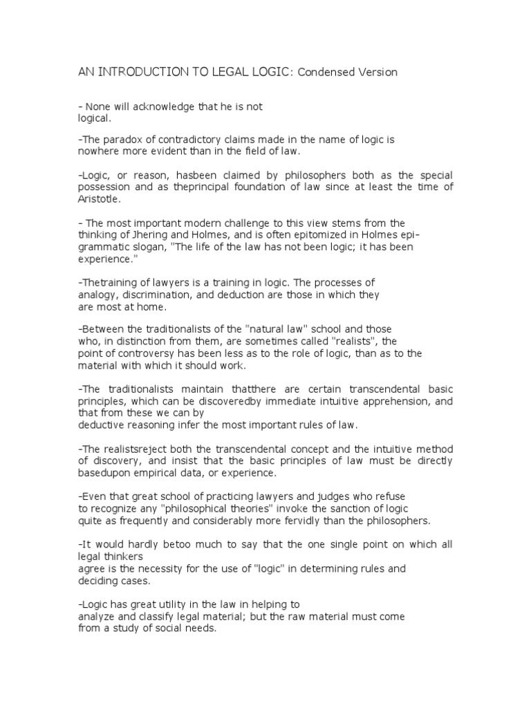 An Introduction To Legal Logic-Pointers | PDF | Logic | Reason