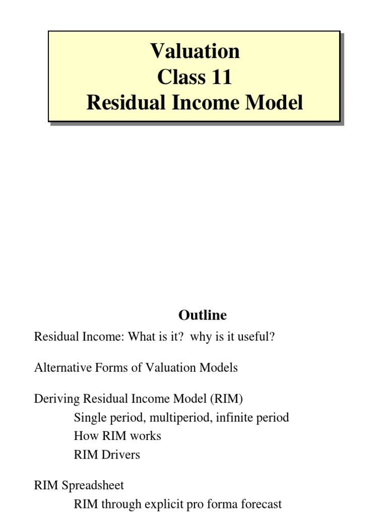 Residual Income Model Powerpoint | PDF | Discounted Cash Flow ...