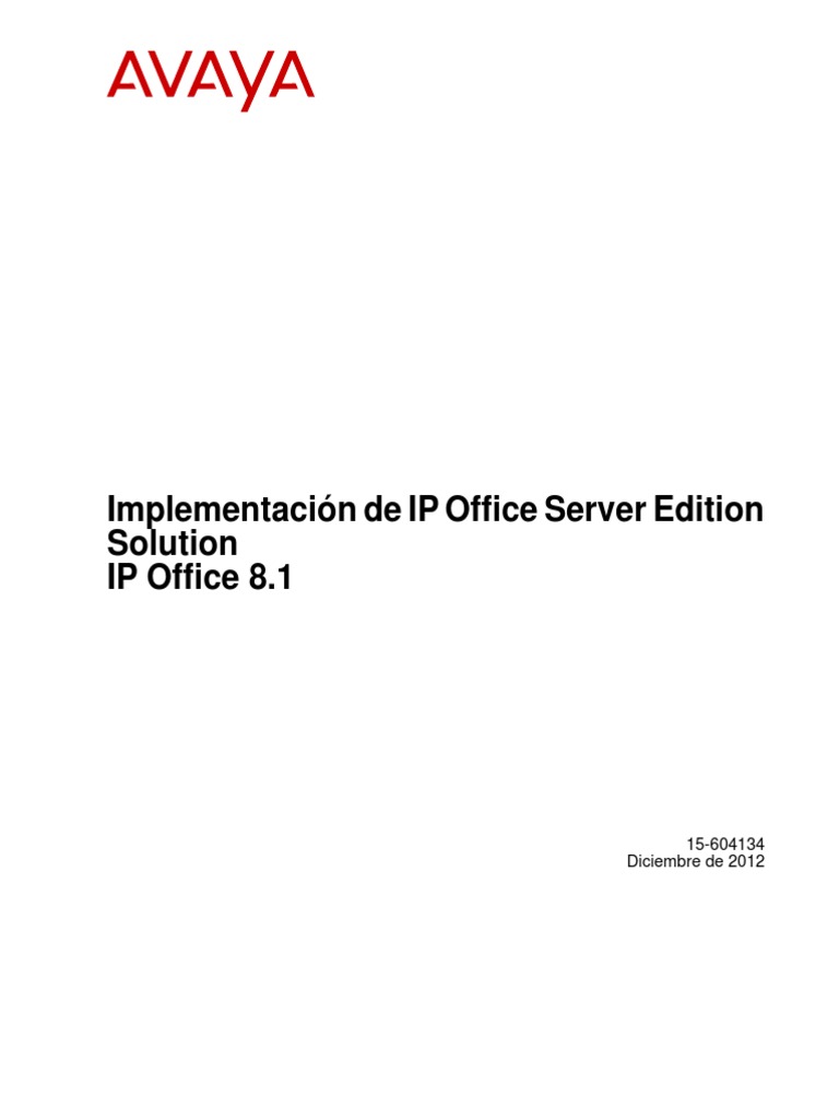 Implementación de IP Office Server Edition Solution IP Office 8.1 | PDF ...