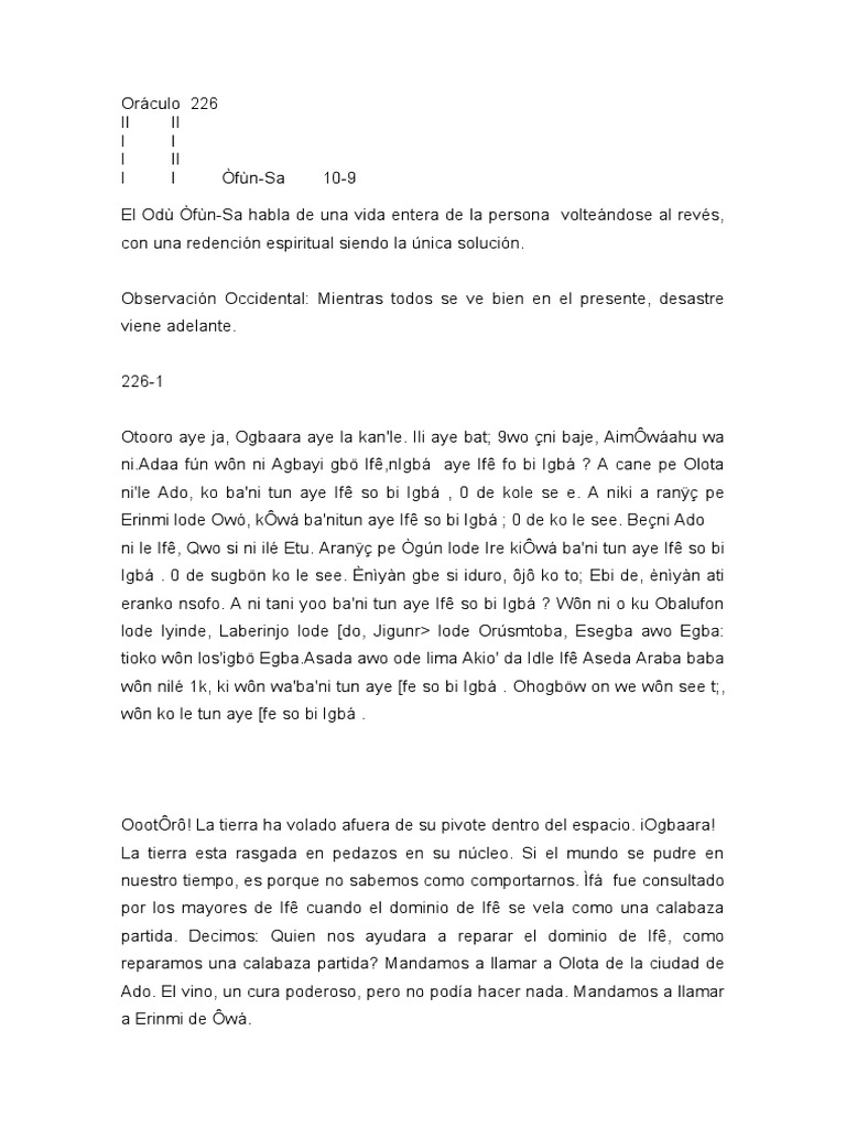 Sinopsis de Ofun Osa Javier Graterol | PDF | Religión y creencia