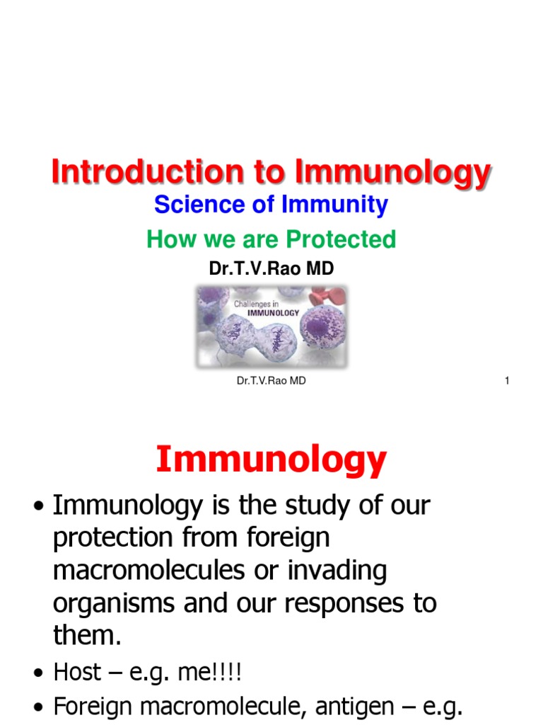 Introduction To Immunology, Science of Immunity | PDF | Adaptive Immune ...
