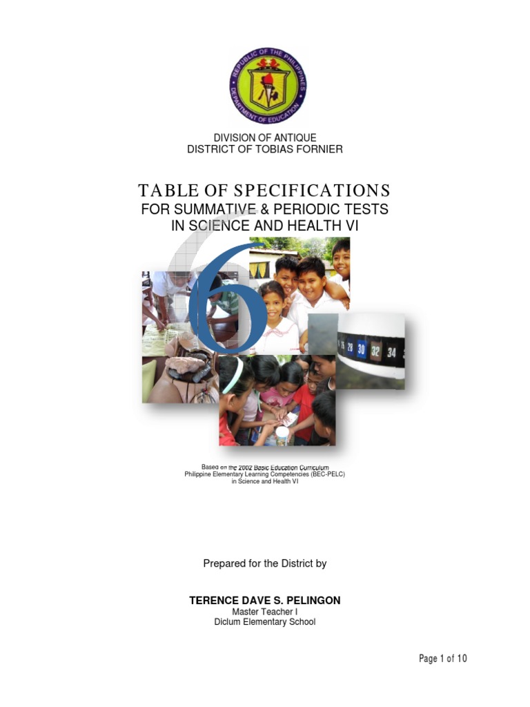 Science 6 Exam W Table of Specification | PDF | Cyclone | Test (Assessment)