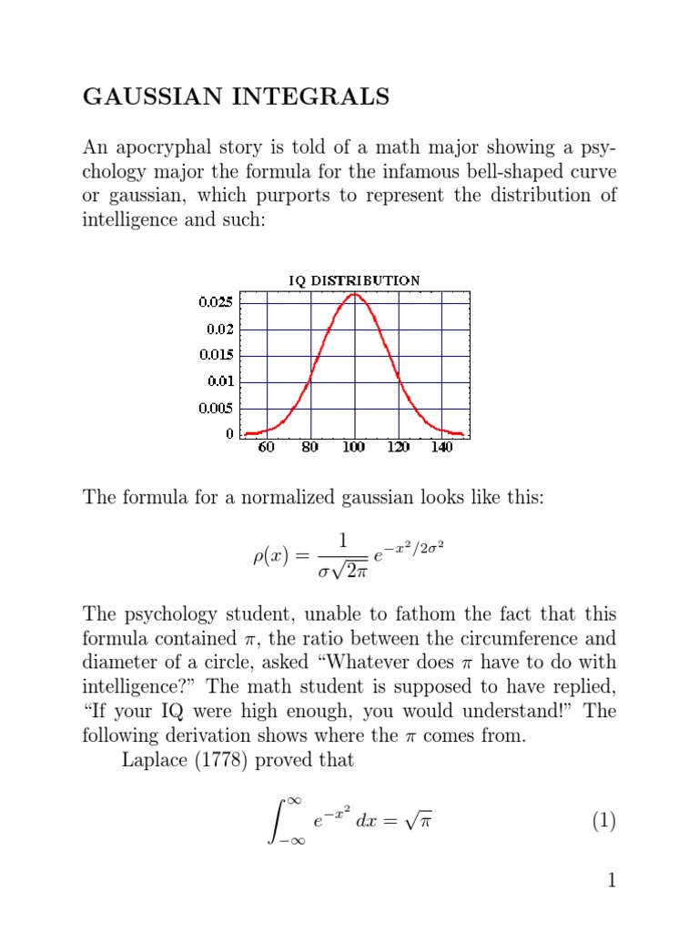 Gaussian Integrals | Integral | Normal Distribution