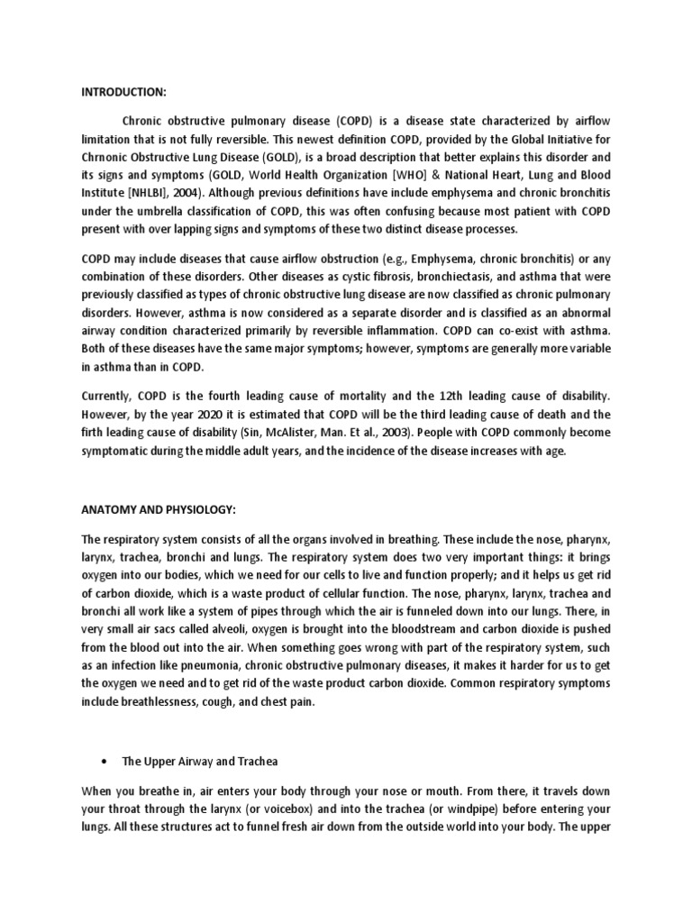 Case Study Copd | Lung | Chronic Obstructive Pulmonary Disease
