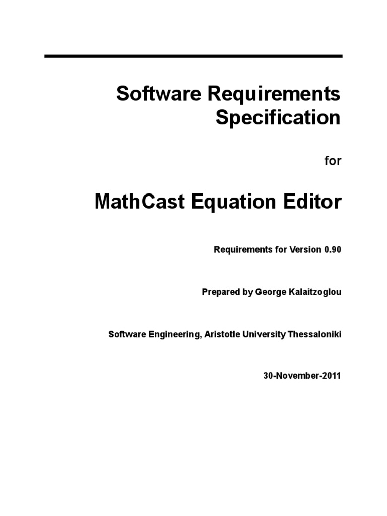 MathCast SRS Documentation | PDF | Web Browser | Computer File