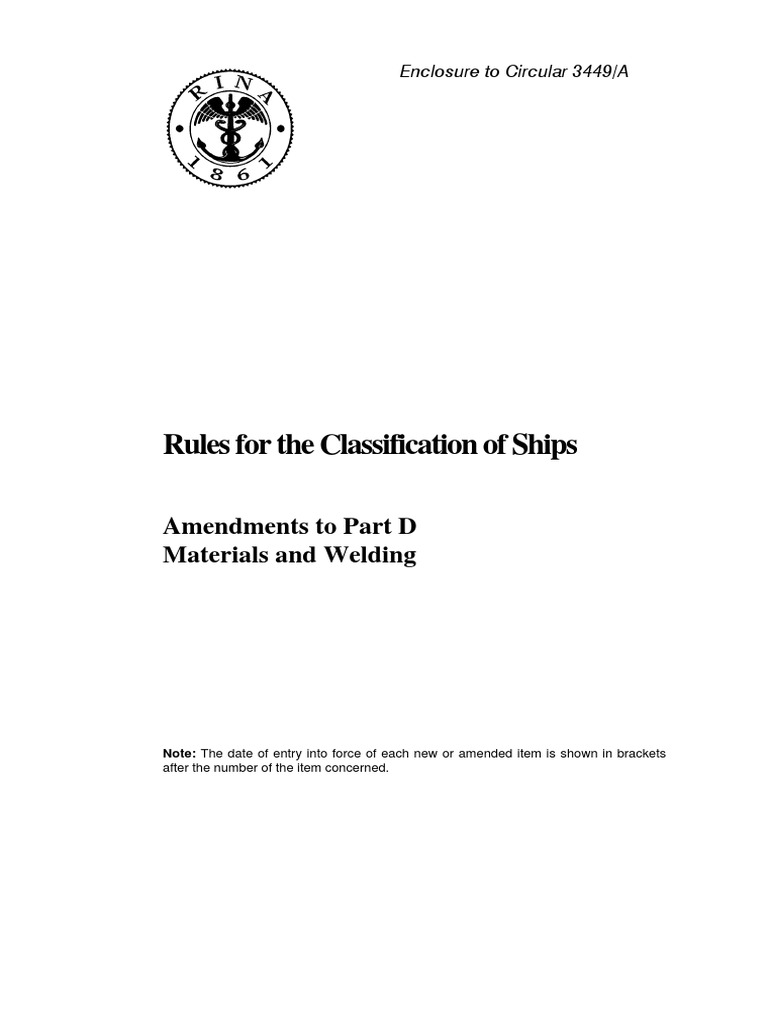 Rules For The Classification of Ships - Amendments To Part D ...