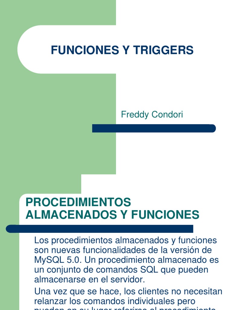 Funciones y Triggers | PDF | SQL | Bases de datos