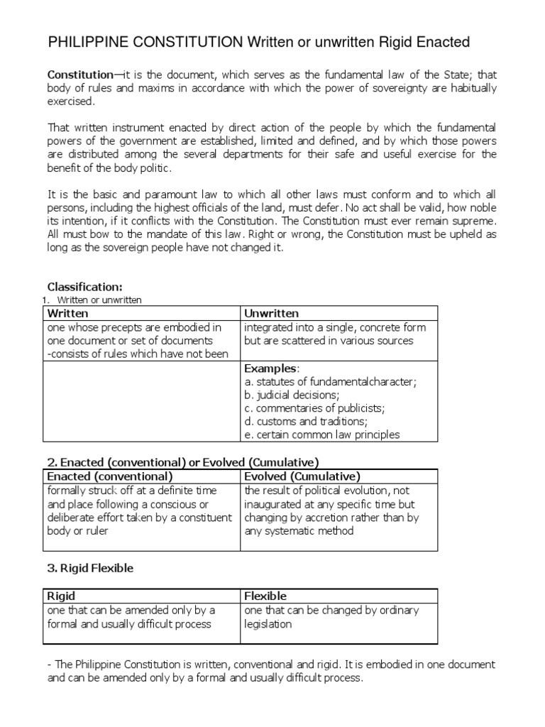 Constitution Summary | PDF | Constitutionality | Article Two Of The ...