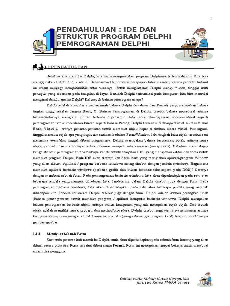 Pengantar Konsep dan Struktur Dasar Pemrograman Delphi | PDF