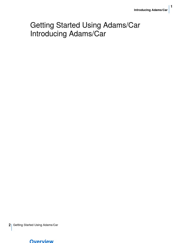 Getting Started Using Adams Car MDR3 | PDF | Suspension (Vehicle) | Graphical User Interfaces