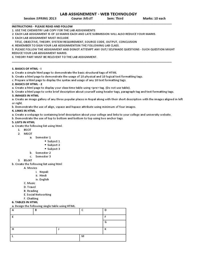 Lab Assignment Mscit III | PDF | Html Element | Ajax (Programming)