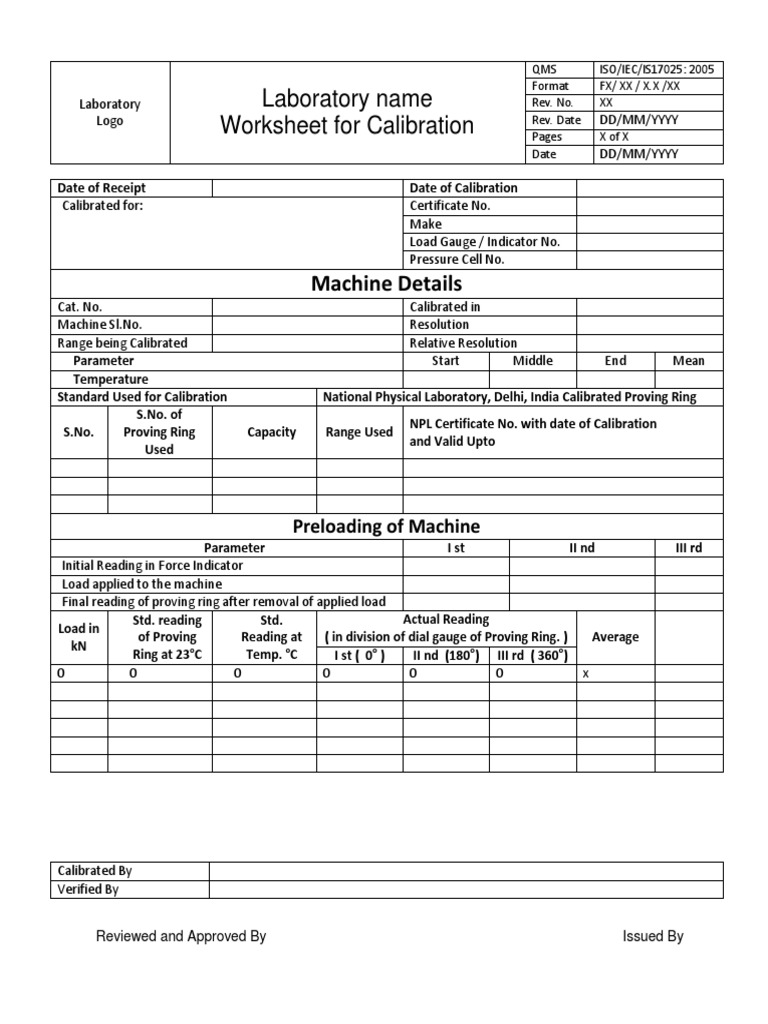 CTM Calibration Worksheet Template | PDF | Business