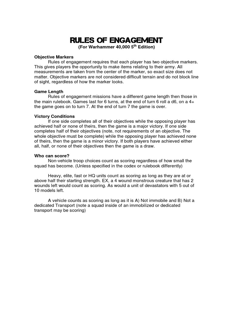 40K Rules of Engagement | Military | Warfare