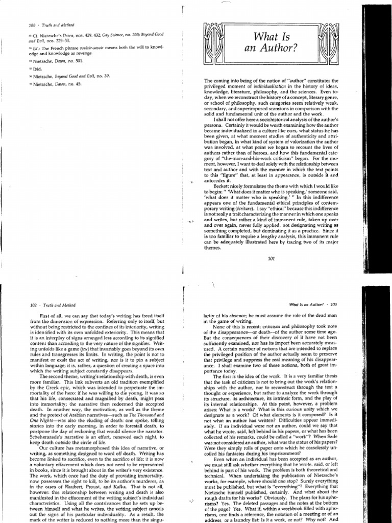What Is An Author - Michel Foucault | PDF