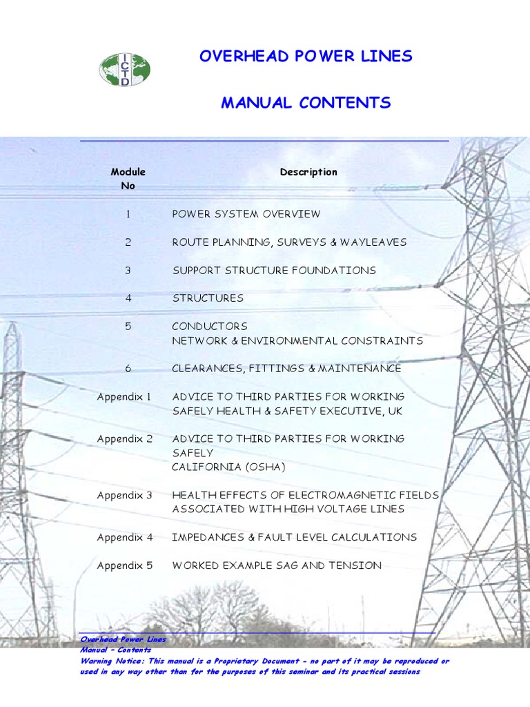 Overhead Power Line Manual 111 | PDF | Electric Power Transmission ...