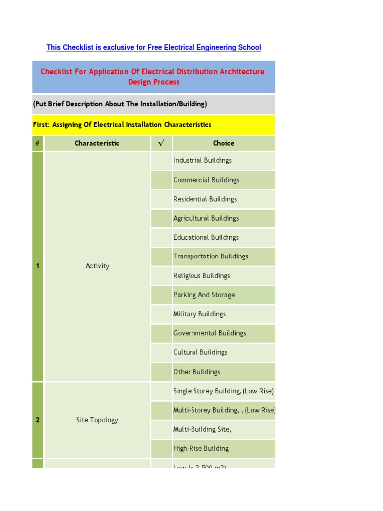 Checklist for Electrical Design | Electrical Substation | Transformer