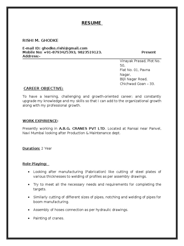 Rishi Ghodke - CV | PDF