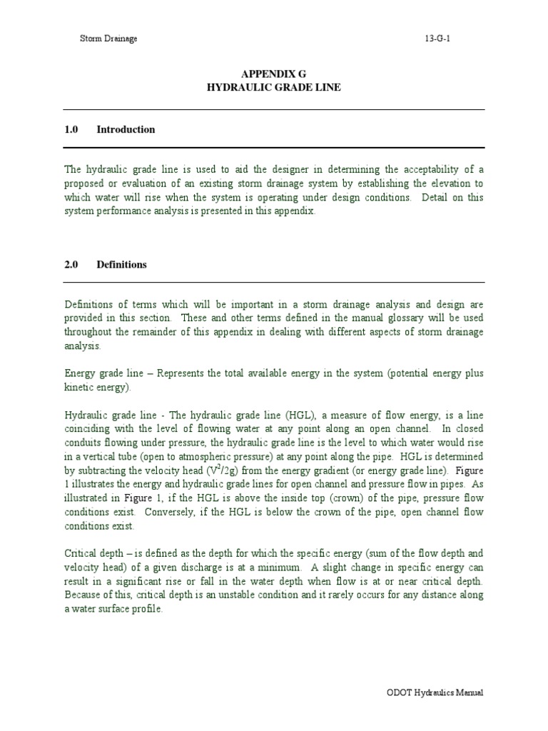 Hydraulic Grade Line | PDF | Storm Drain | Drainage Basin