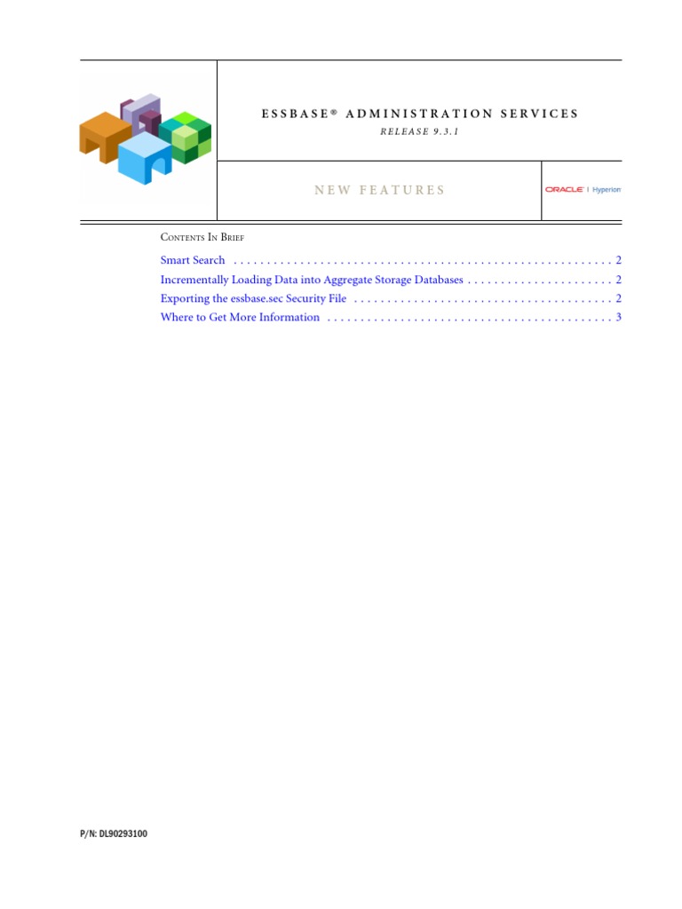 Essbase® Administration Services: New Features | PDF
