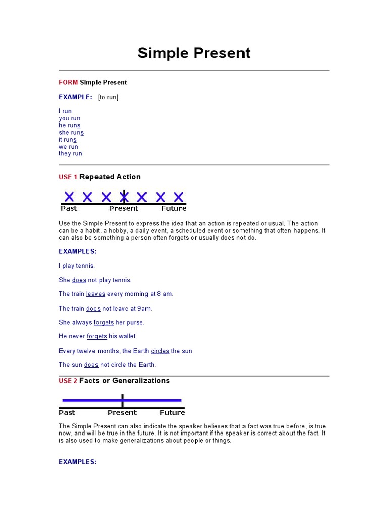 Simple Present: Repeated Action | PDF | Grammatical Tense | Verb