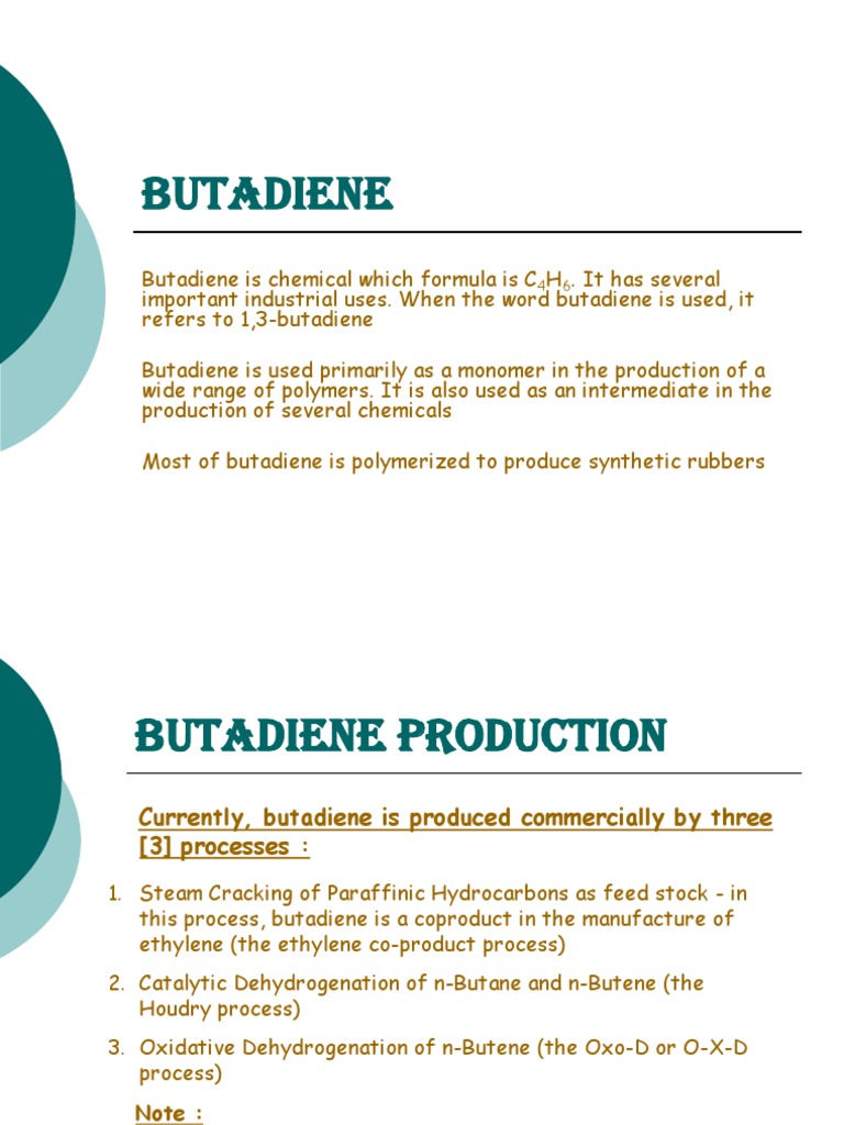Butadiene: Production and Uses | PDF | Cracking (Chemistry) | Ethylene