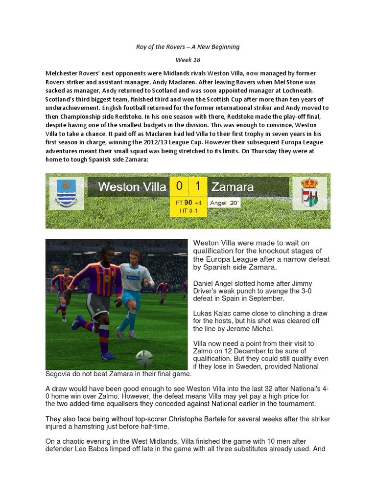 Melchester Rovers Face Zamara Challenge | PDF | Football Codes ...