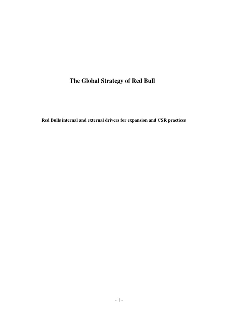 Red Bull's Global Strategy and CSR Insights | PDF | Corporate Social ...