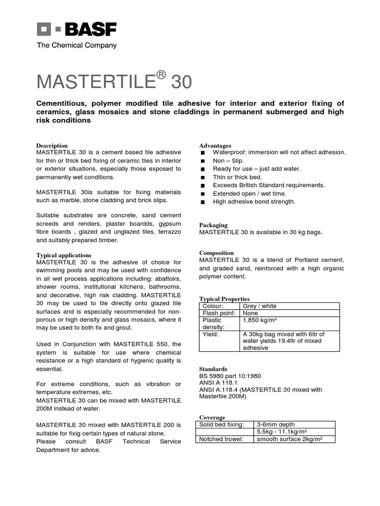 MASTERTILE 30 | Tile | Adhesive