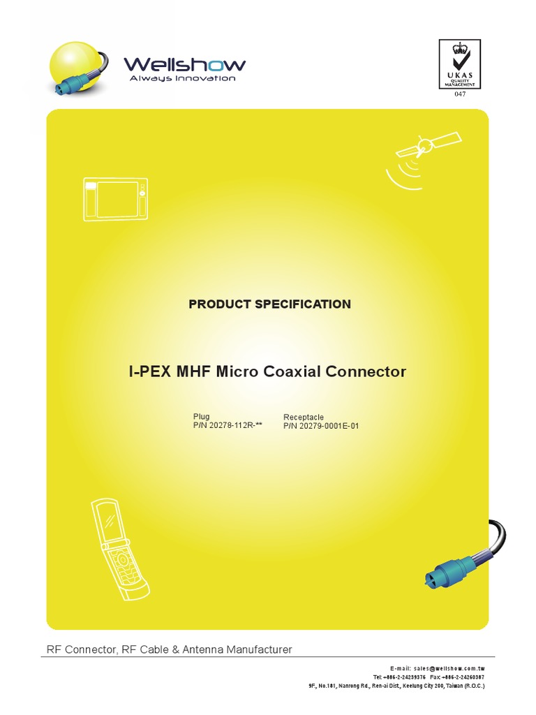 Ipex MHF Coax Cable | PDF | Coaxial Cable | Electrical Connector