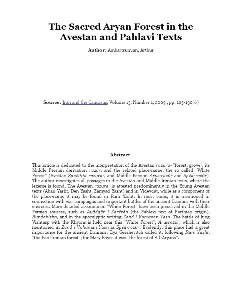 Ancient Iranian Forests Explored | PDF | Iran | Zoroastrianism