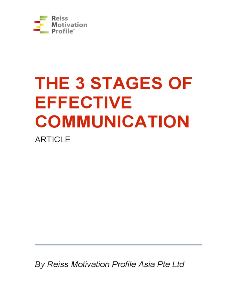The 3 Stages of Effective Communications | PDF | Motivation | Motivational