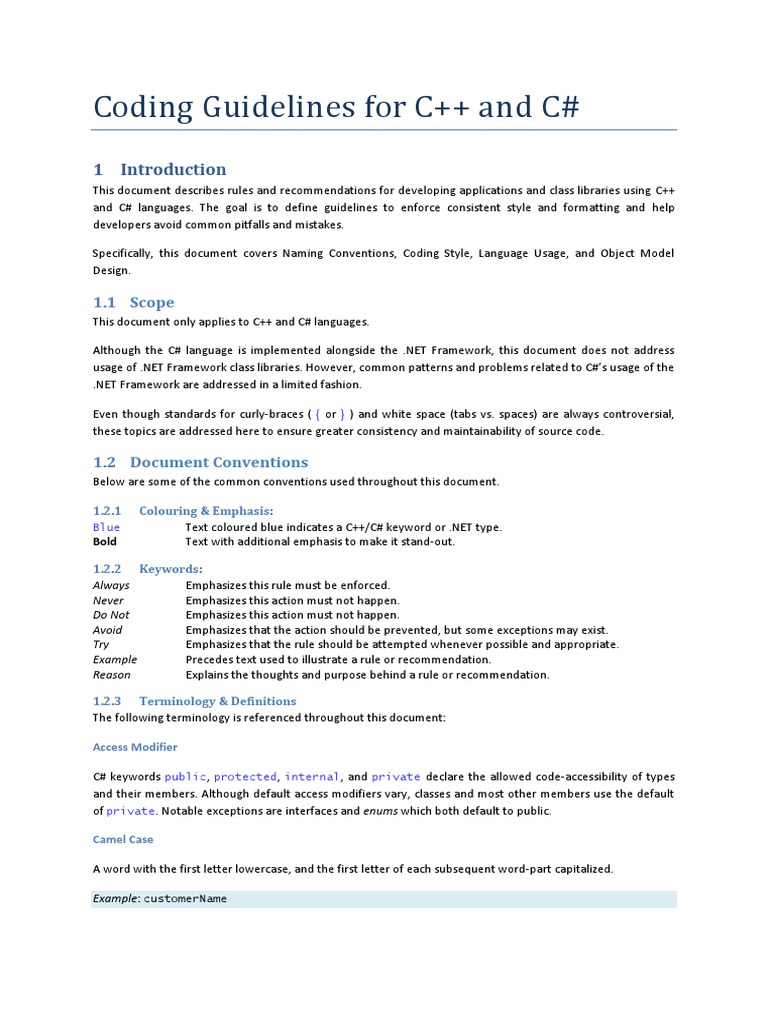 Coding Guidelines Download Free Pdf Class Computer Programming C Sharp Programming