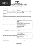 Disability Assessment Form | PDF