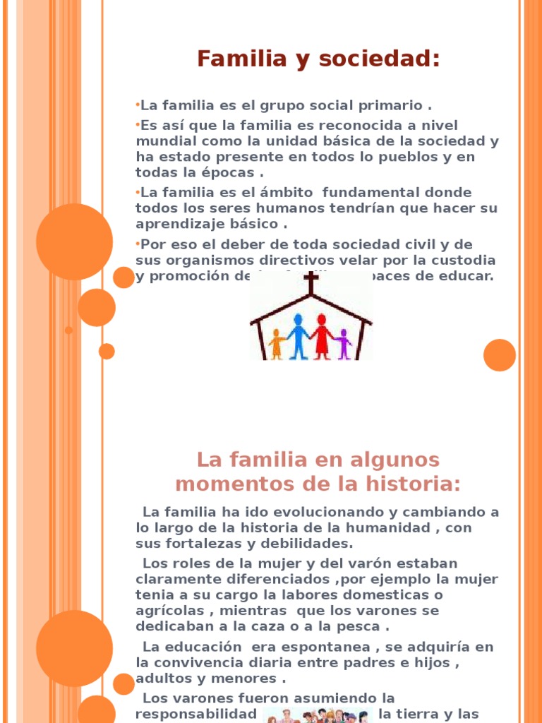 Diapositiva de La Familia y Sociedad | PDF | Familia | Sociedad