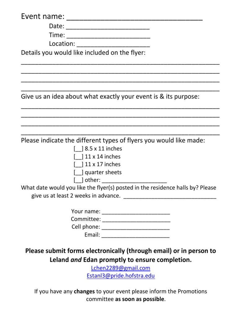 Flyer Submission Form | PDF | Business | Finance & Money Management