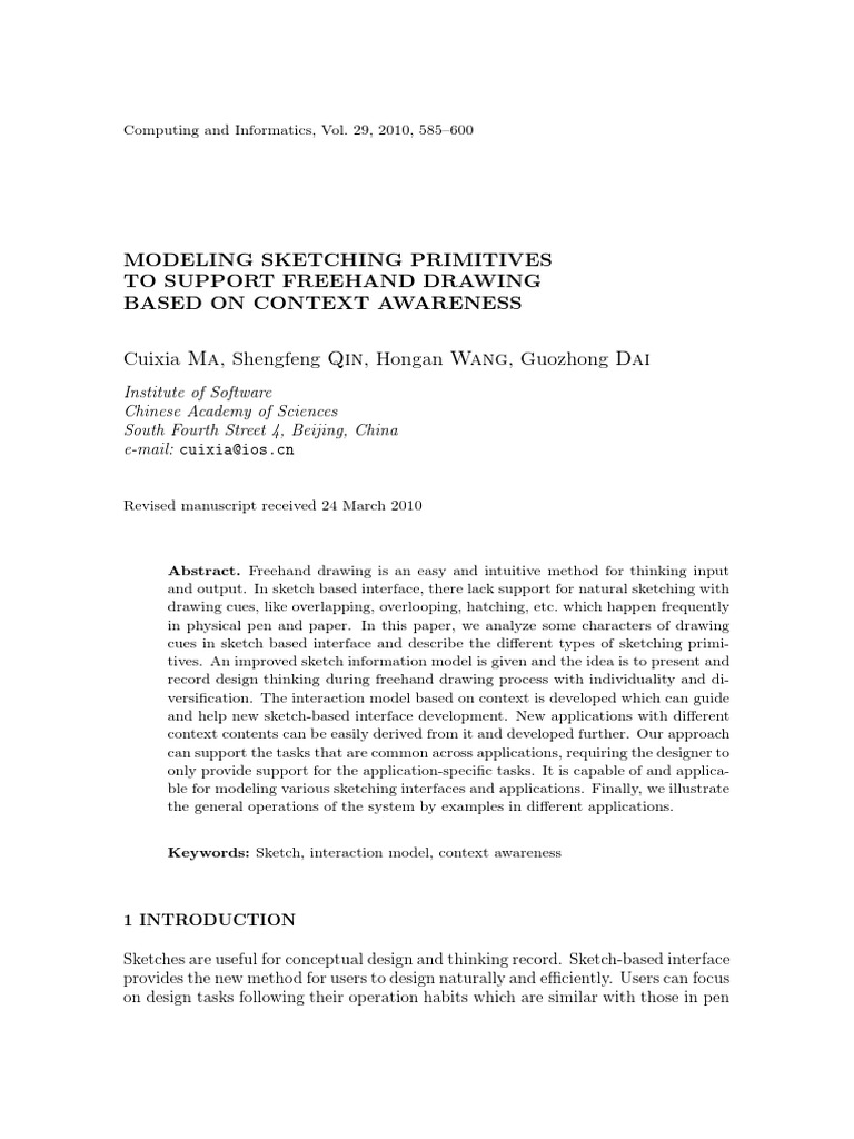 Modeling Sketching Primitives To Support Freehand Drawing Based On ...