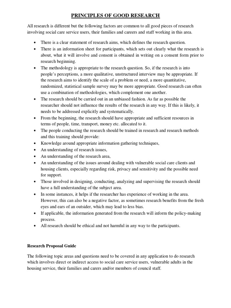 Principles of Good Research | PDF | Question | Inquiry